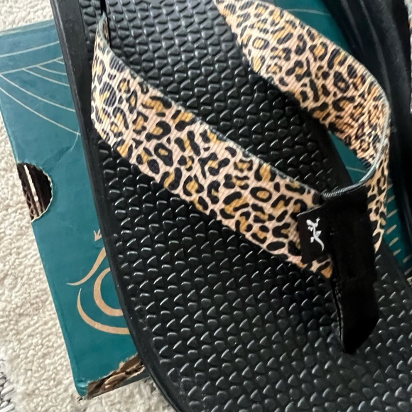 Chaco | Shoes | Leopard Print Flip Flops With Black Soles | Poshmark